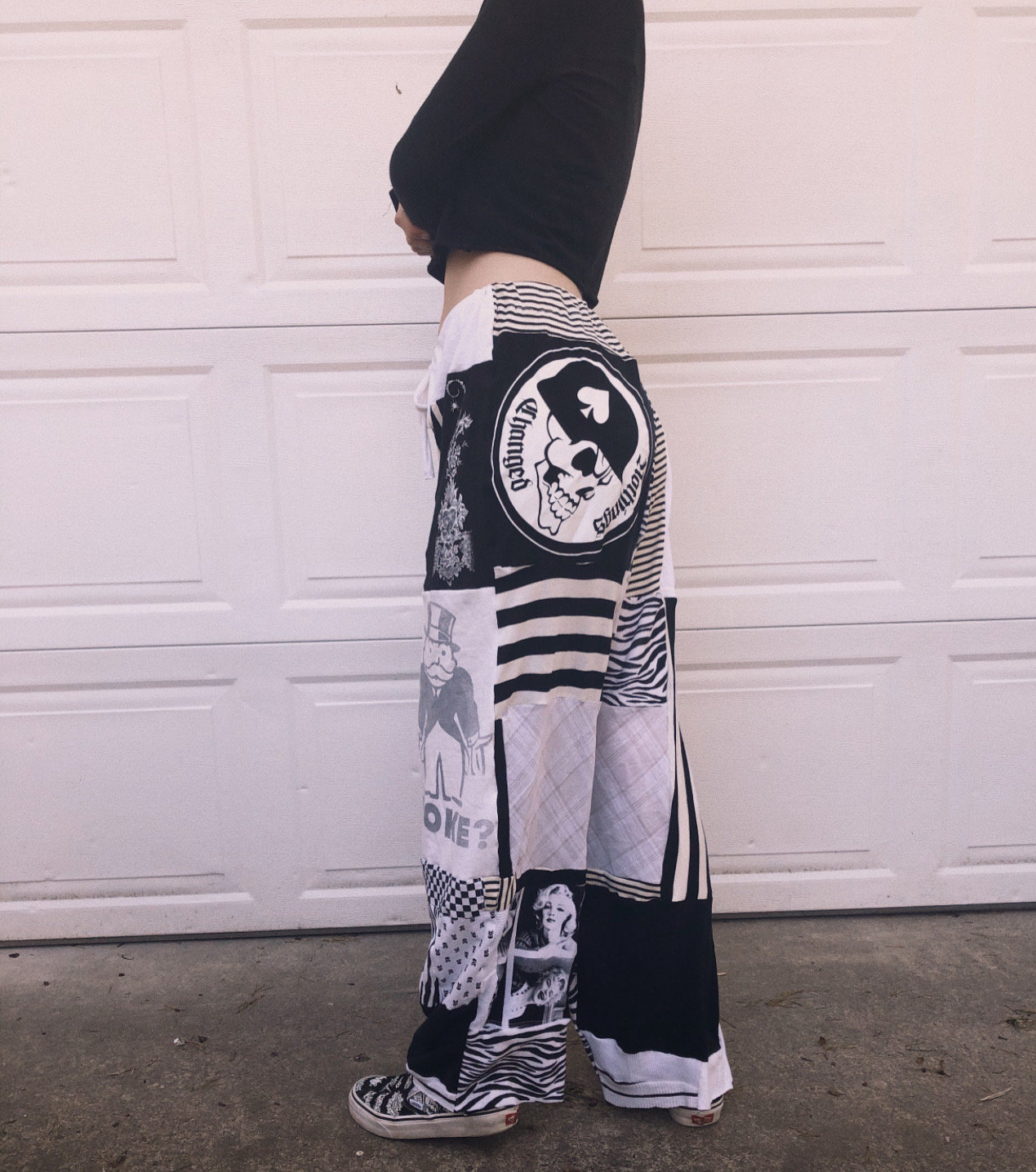 Custom Patchwork Upcycled T Shirt Leggings Pants Flares One of a Kind ...