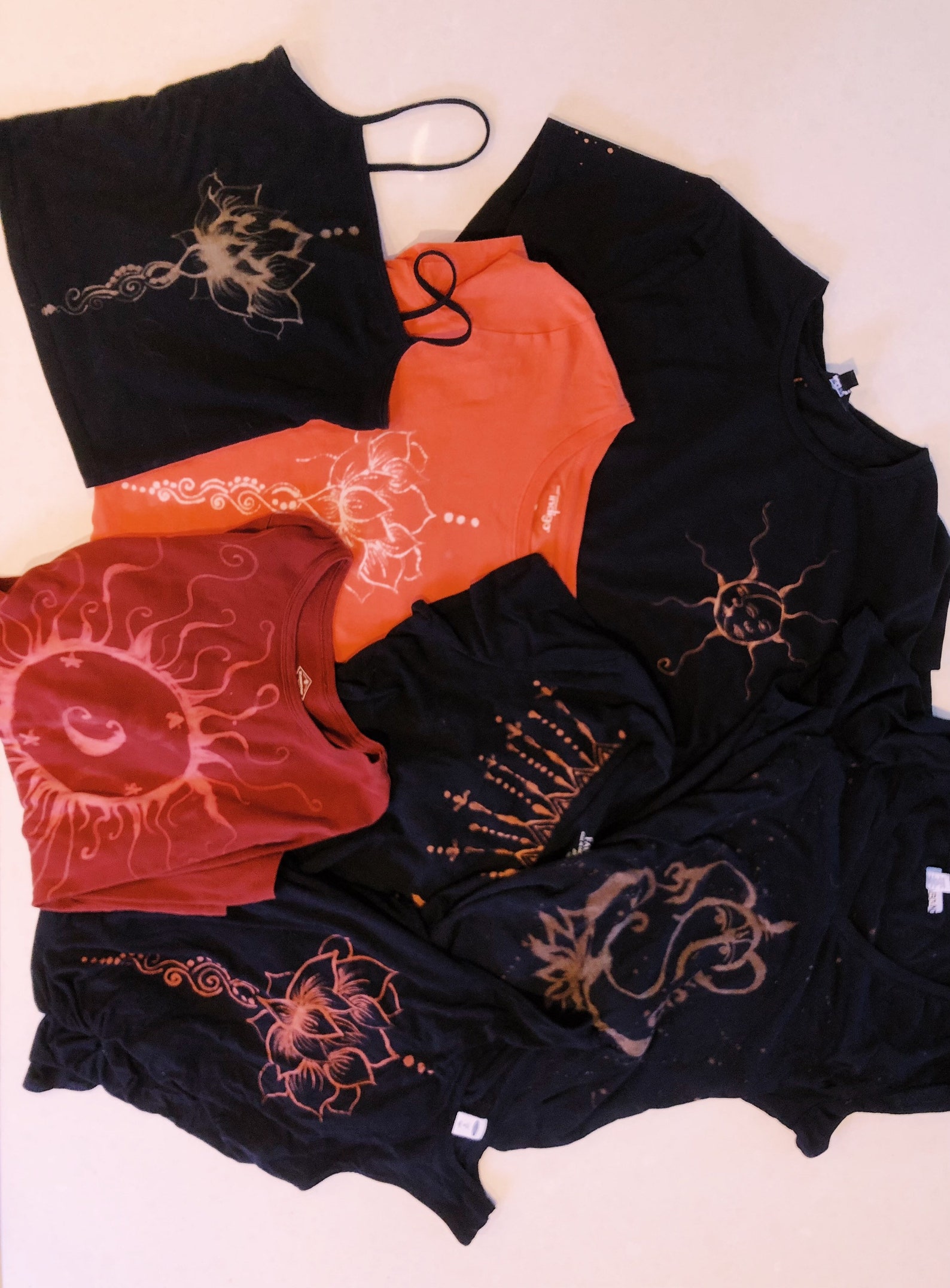 Bleach Art Painting Lotus Flower Tank Top Spaghetti Strap Cami Crop ...