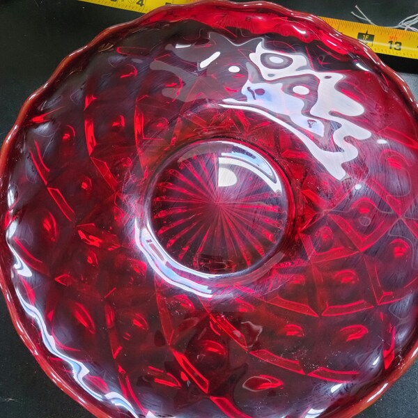 Ruby Glass Platter - Etsy