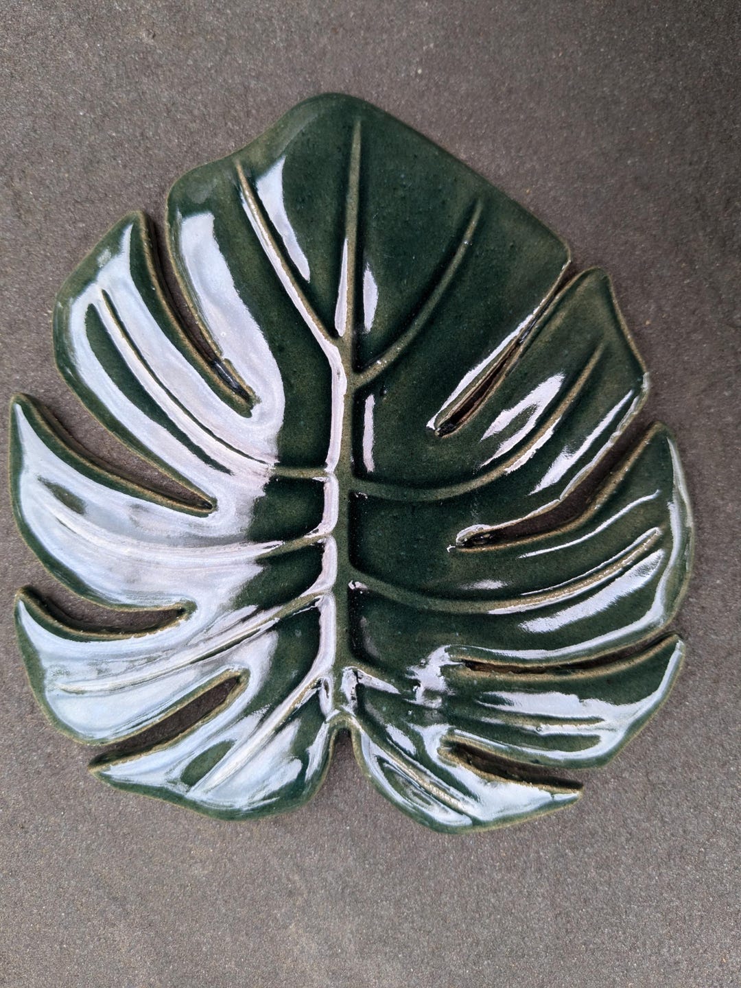 Monstera Stoneware Leaf Wall Decor - Etsy