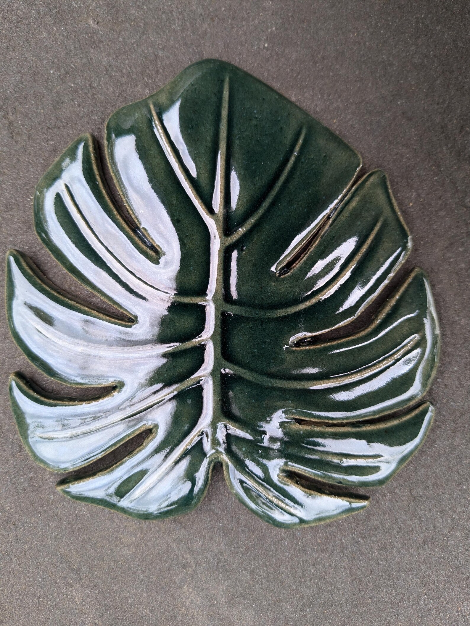 Monstera Stoneware Leaf Wall Decor - Etsy