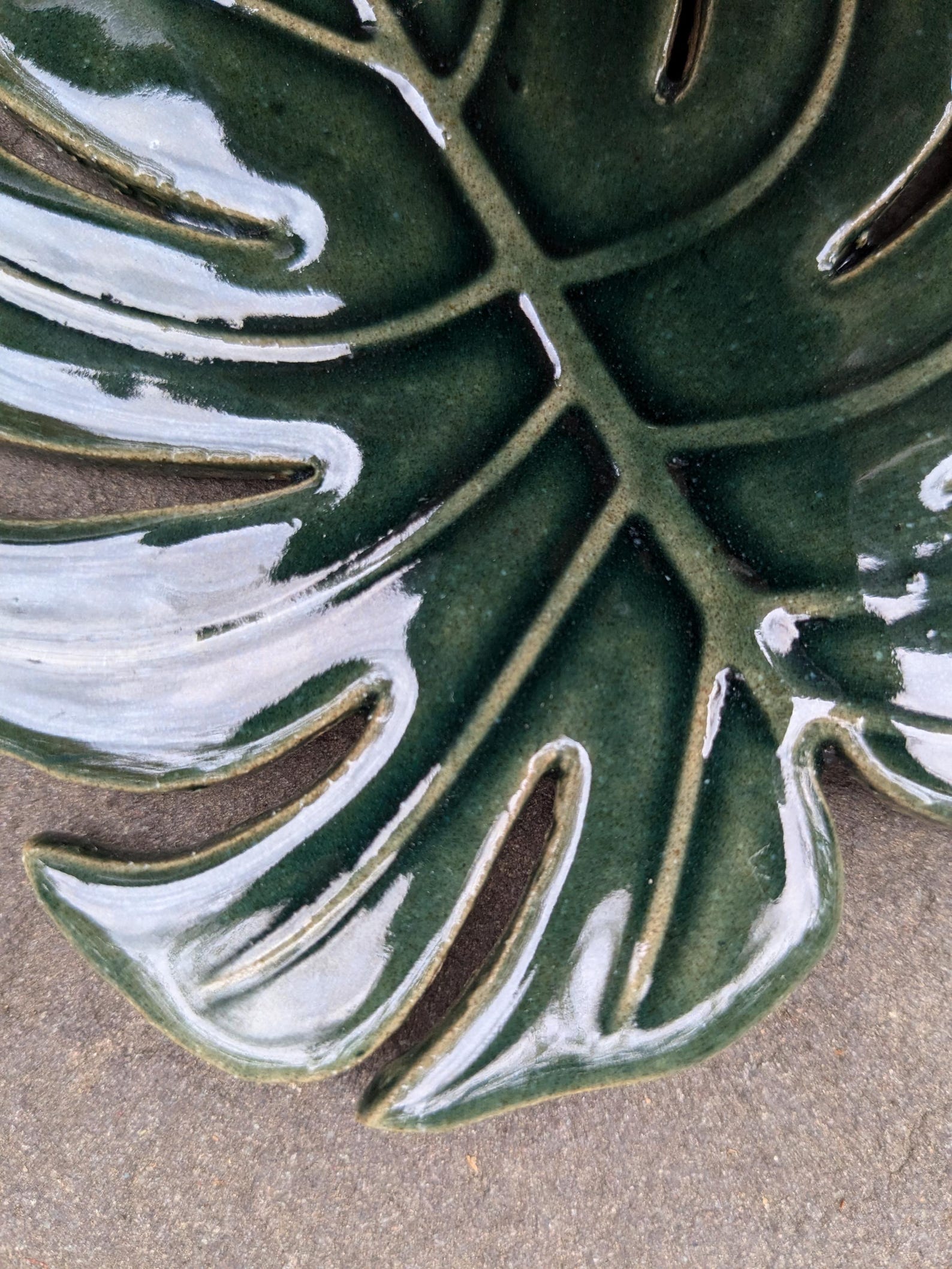 Monstera Stoneware Leaf Wall Decor - Etsy