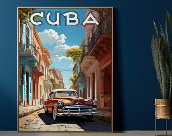 Havana Cuba Print, Travel Poster, Retro, Wall Decor, Vintage Travel ...
