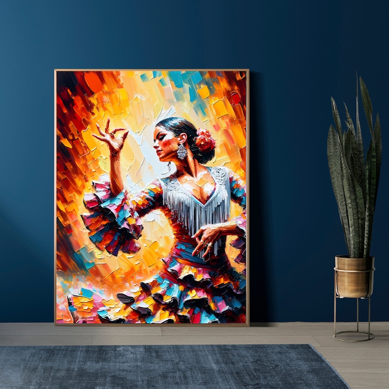 Flamenco Dancer Print, Wall Decor, Colorful, PRINTABLE Art, INSTANT ...