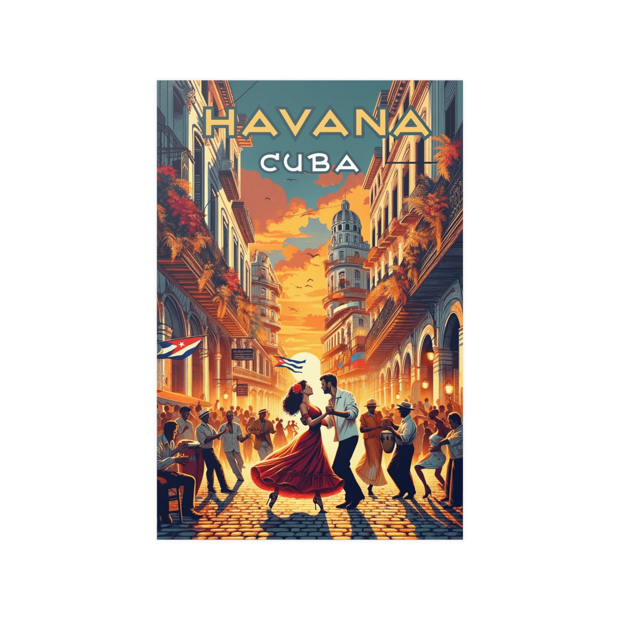 Cuba Print, Travel Poster, Retro, Wall Decor, Vintage Travel Print ...