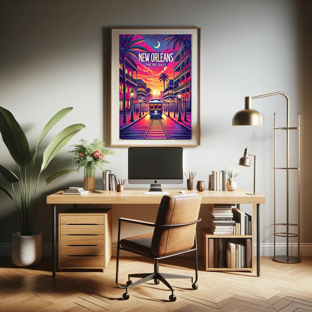 New Orleans Travel Poster, Retro, Wall Decor, Vintage Travel Print ...