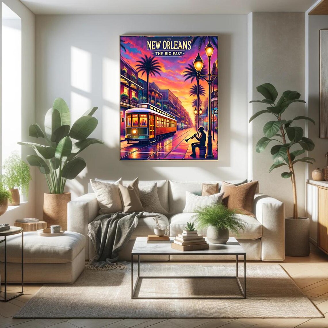 New Orleans Travel Poster, Retro, Wall Decor, Vintage Travel Print ...