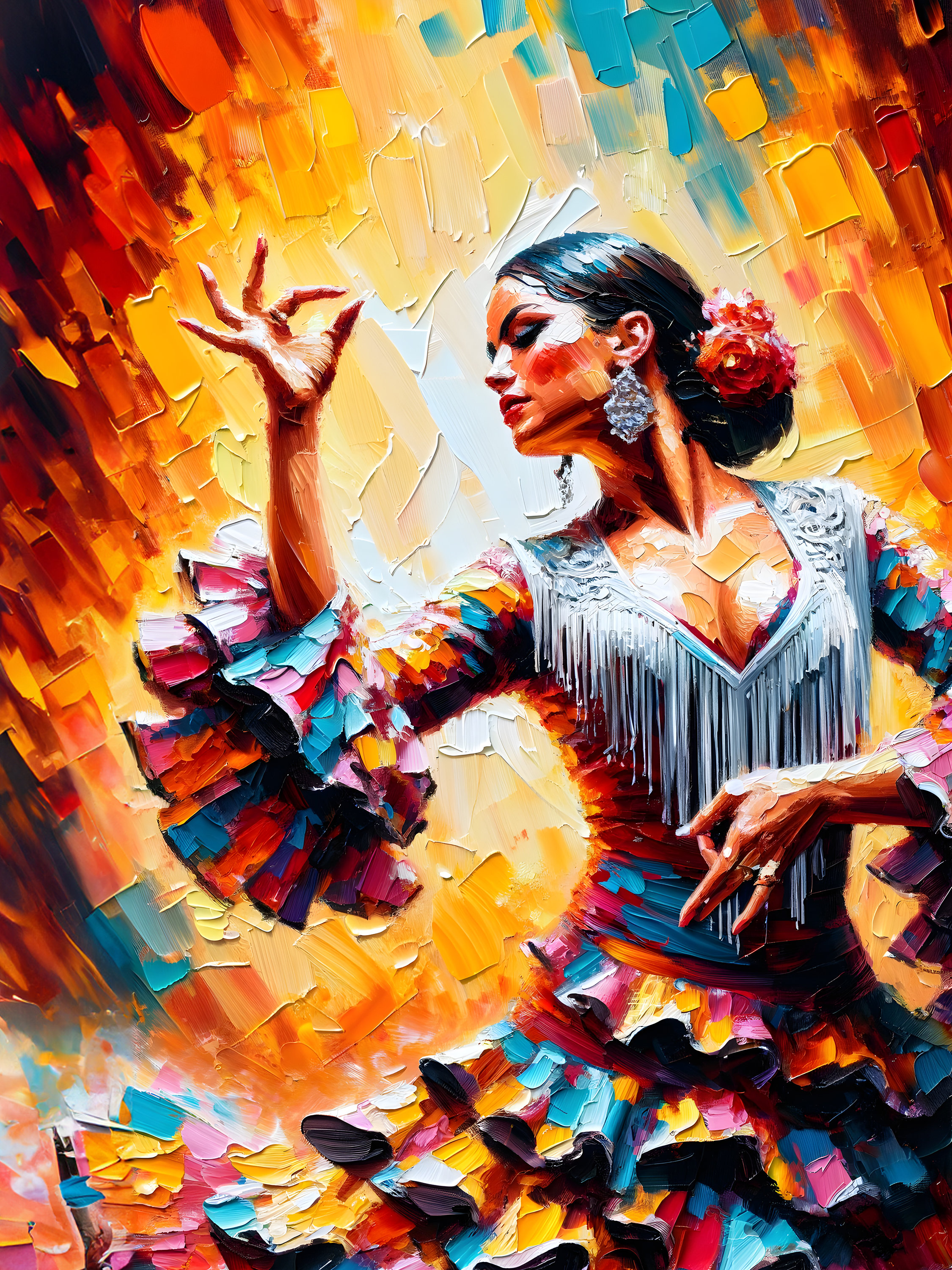Flamenco Dancer Print, Wall Decor, Colorful, PRINTABLE Art, INSTANT ...
