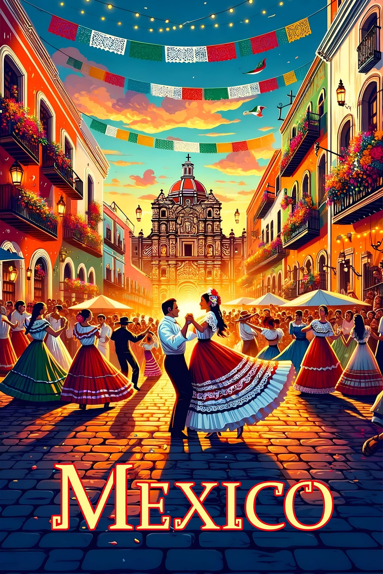 Mexico Print, Travel Poster, Retro, Wall Decor, Vintage Travel Print ...