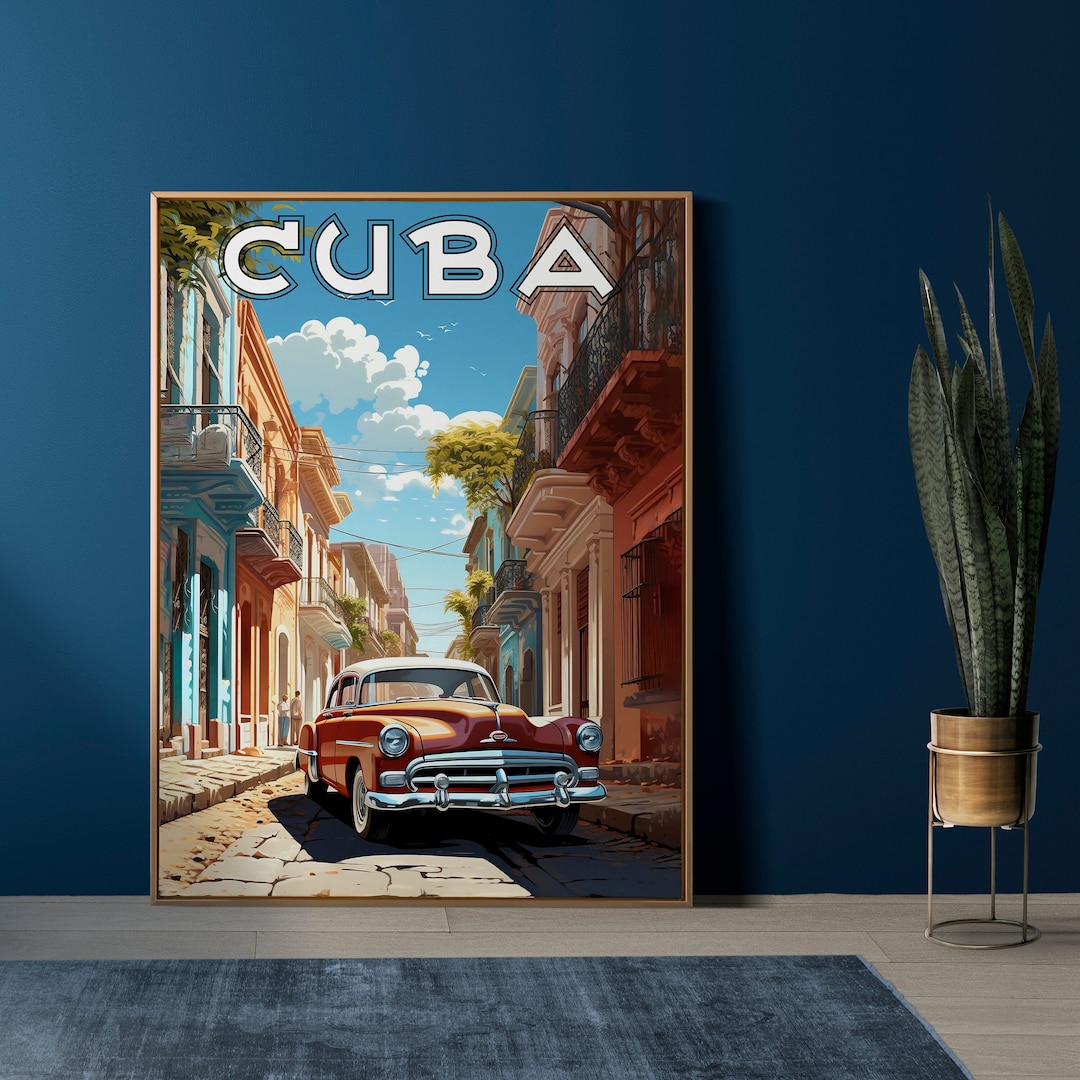Havana Cuba Print, Cuba Travel Poster, Retro, Wall Decor, Vintage ...