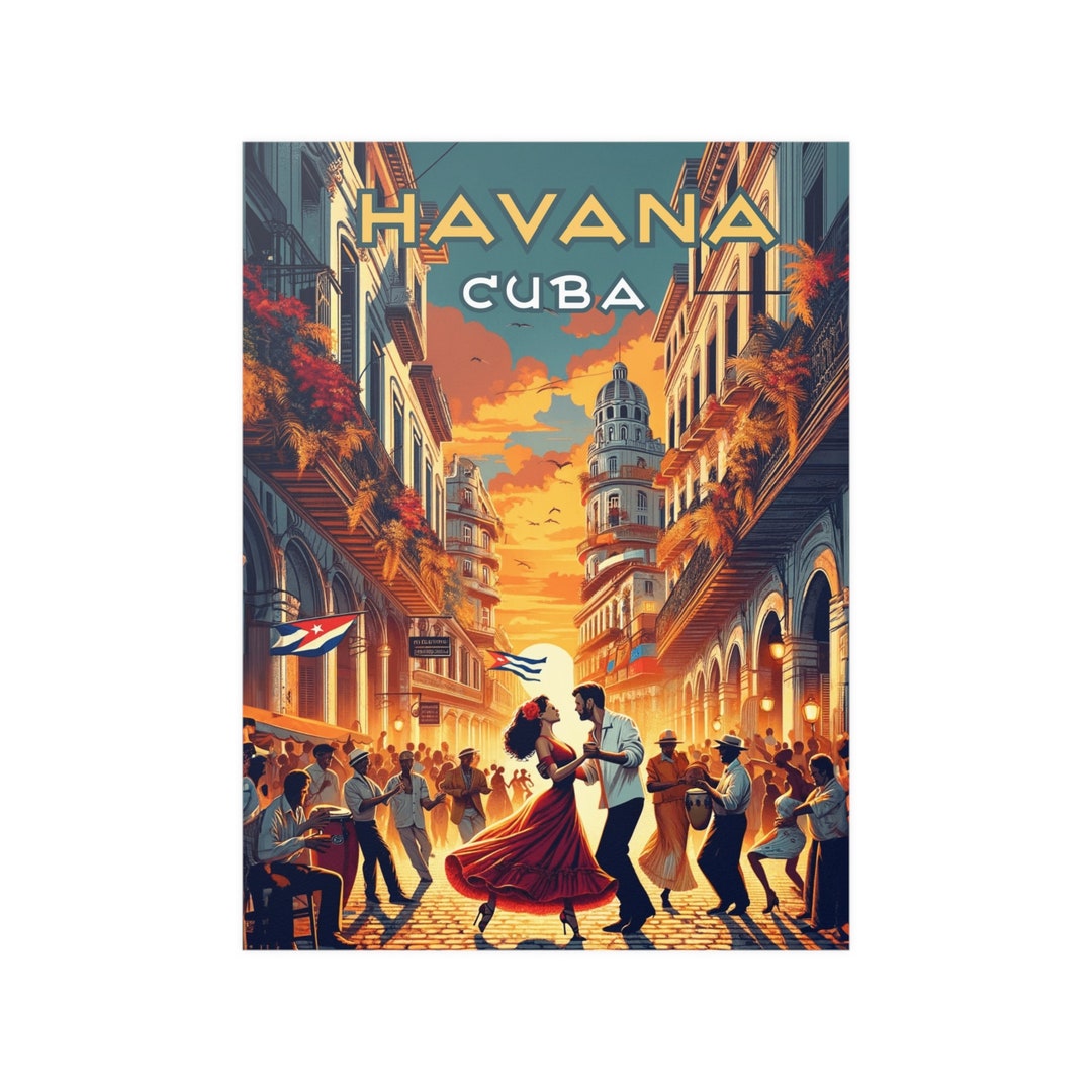 Cuba Print, Travel Poster, Retro, Wall Decor, Vintage Travel Print ...