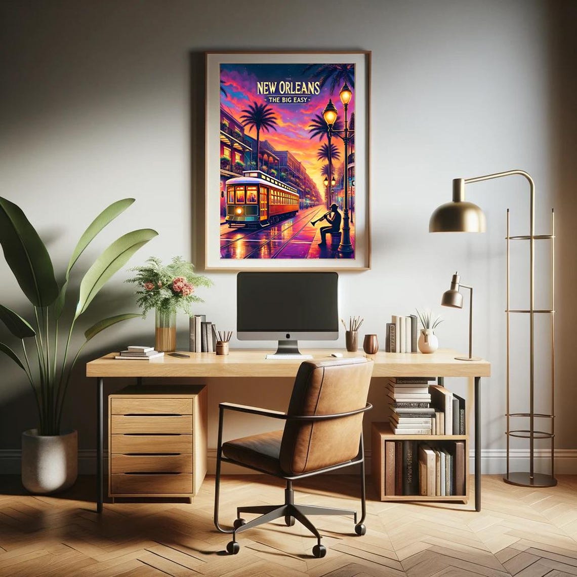 New Orleans Travel Poster, Retro, Wall Decor, Vintage Travel Print ...