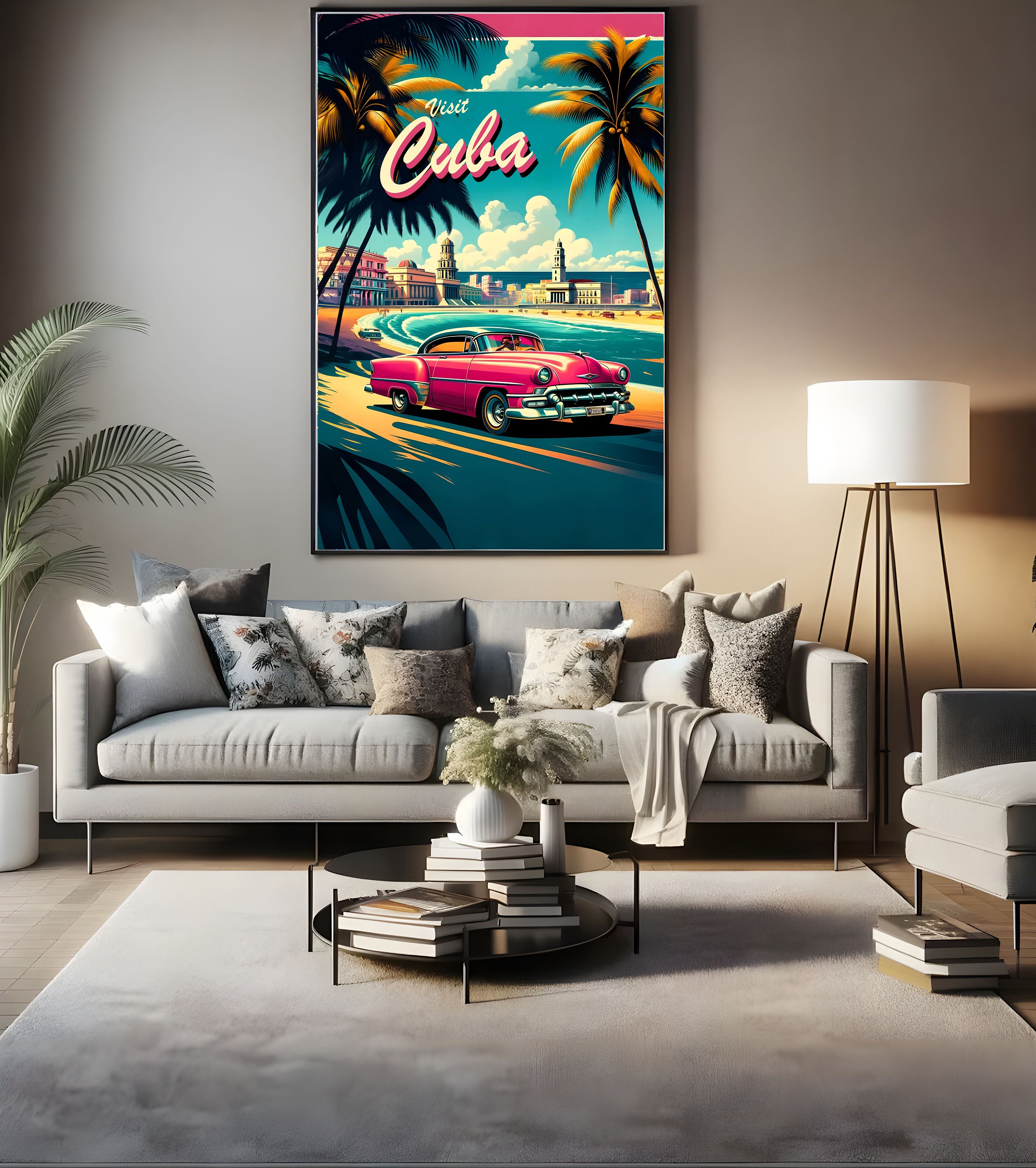 Travel Poster, Retro, Wall Decor, Vintage Travel Print, Colorful, Large ...