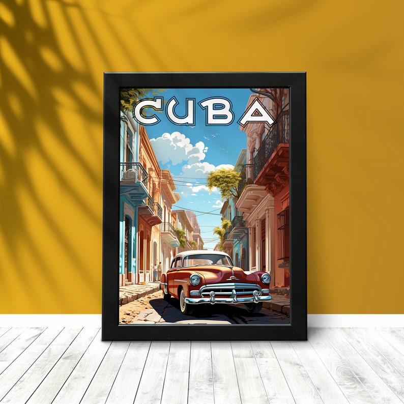 Havana Cuba Print, Cuba Travel Poster, Retro, Wall Decor, Vintage ...