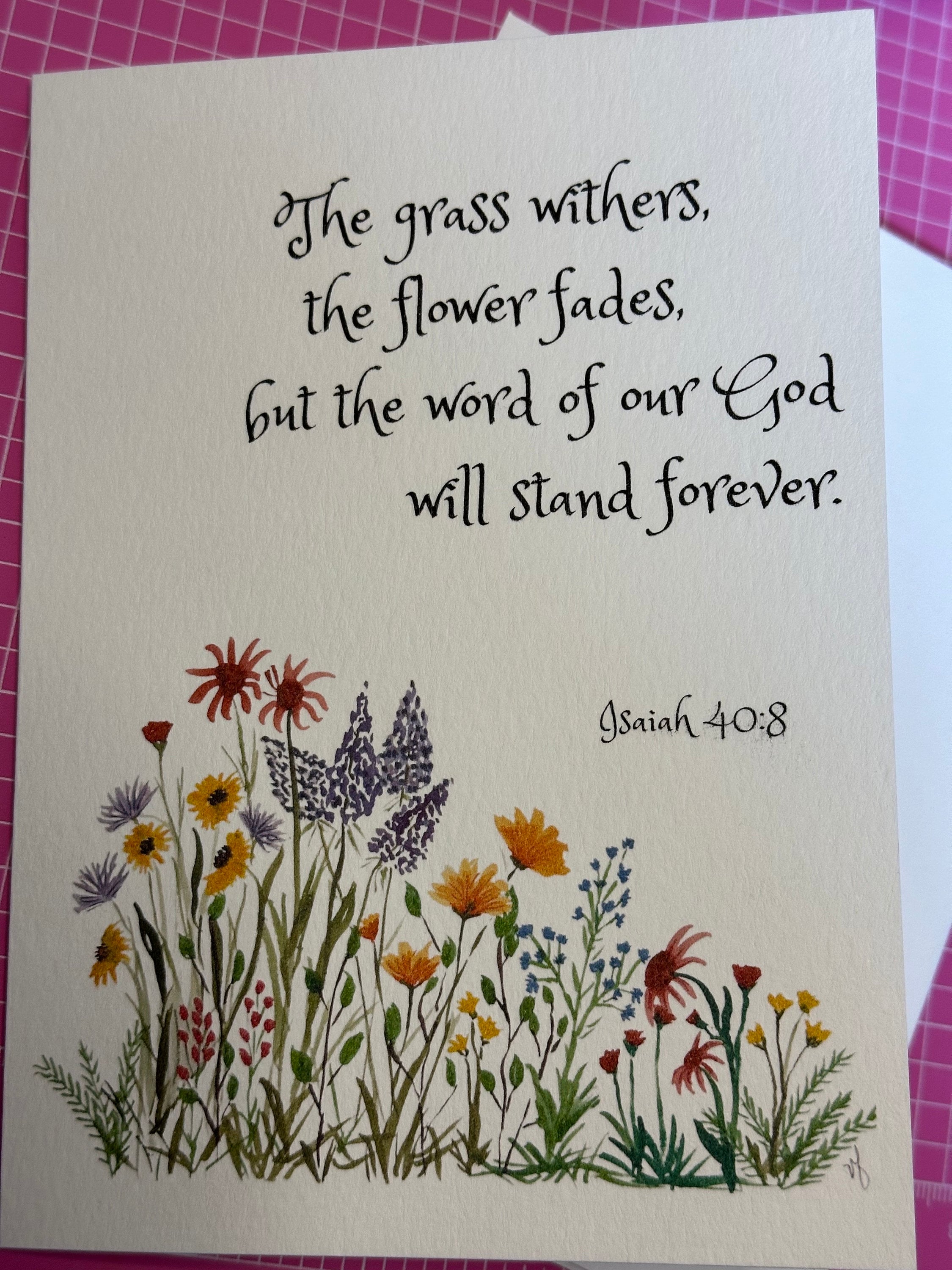 Isaiah 40:8 Wildflowers and Scripture Greeting Card - Etsy