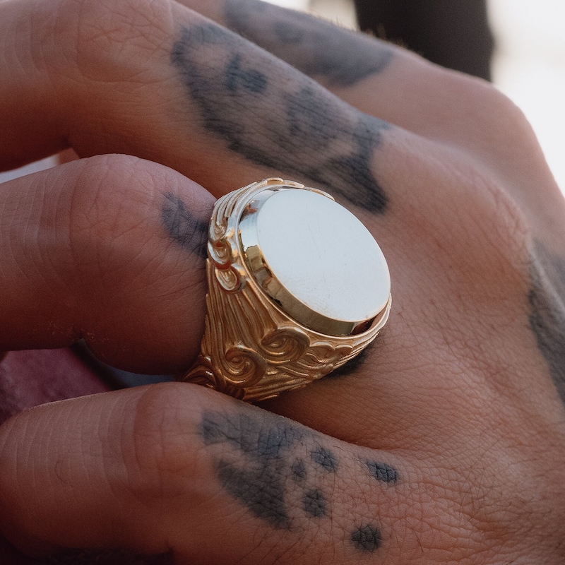 Mens Signet Rings Gold - Etsy