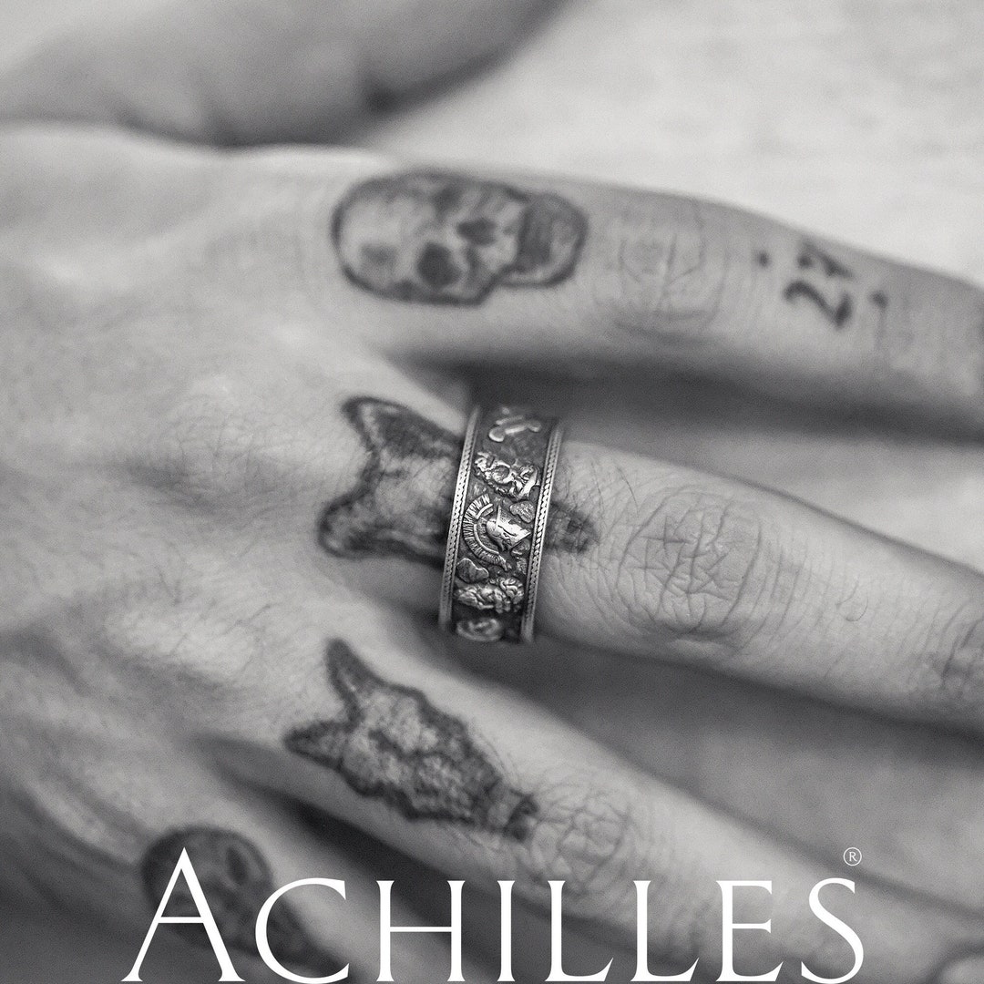 Silver Greek Gods Ring Handmade Olympus Statue Sculpture Ring Ancient ...