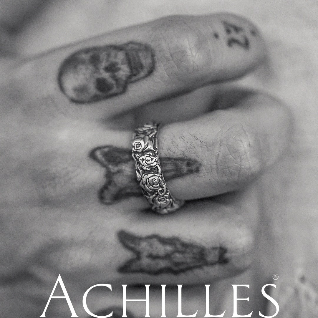 Sterling Silver Rose Ring Unique Flower Wedding Ring for Couples ...