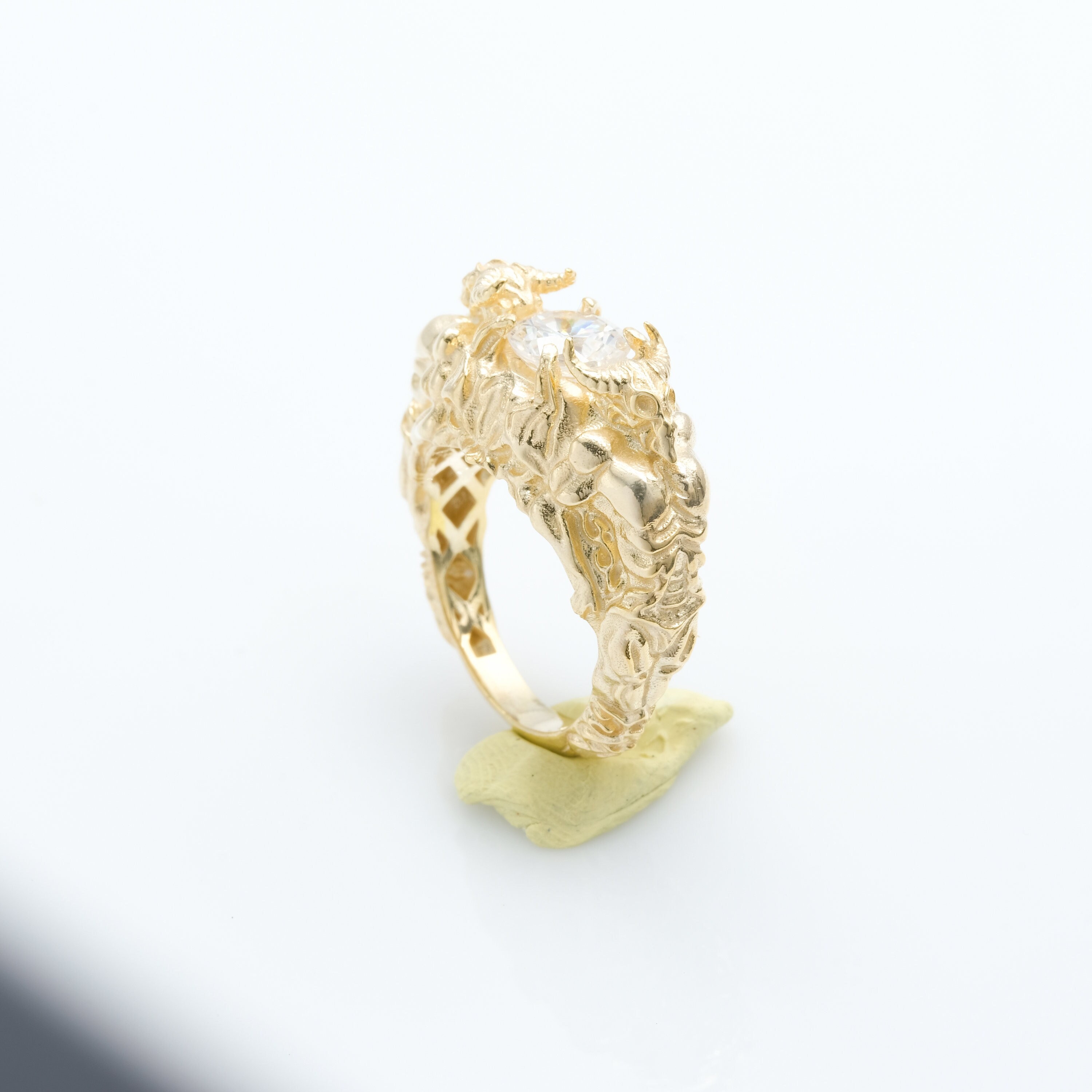 Gold Devil Ring 14k Demon Band Ring Solid Satanic Wedding Band 14k Gold ...