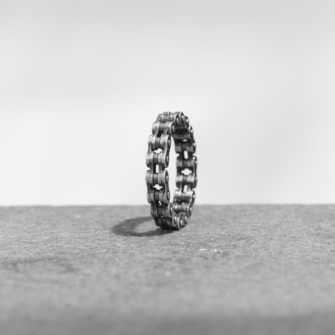 Bicycle Moto Chain Rings for Mens 925k Sterling Silver Bike Chain ...