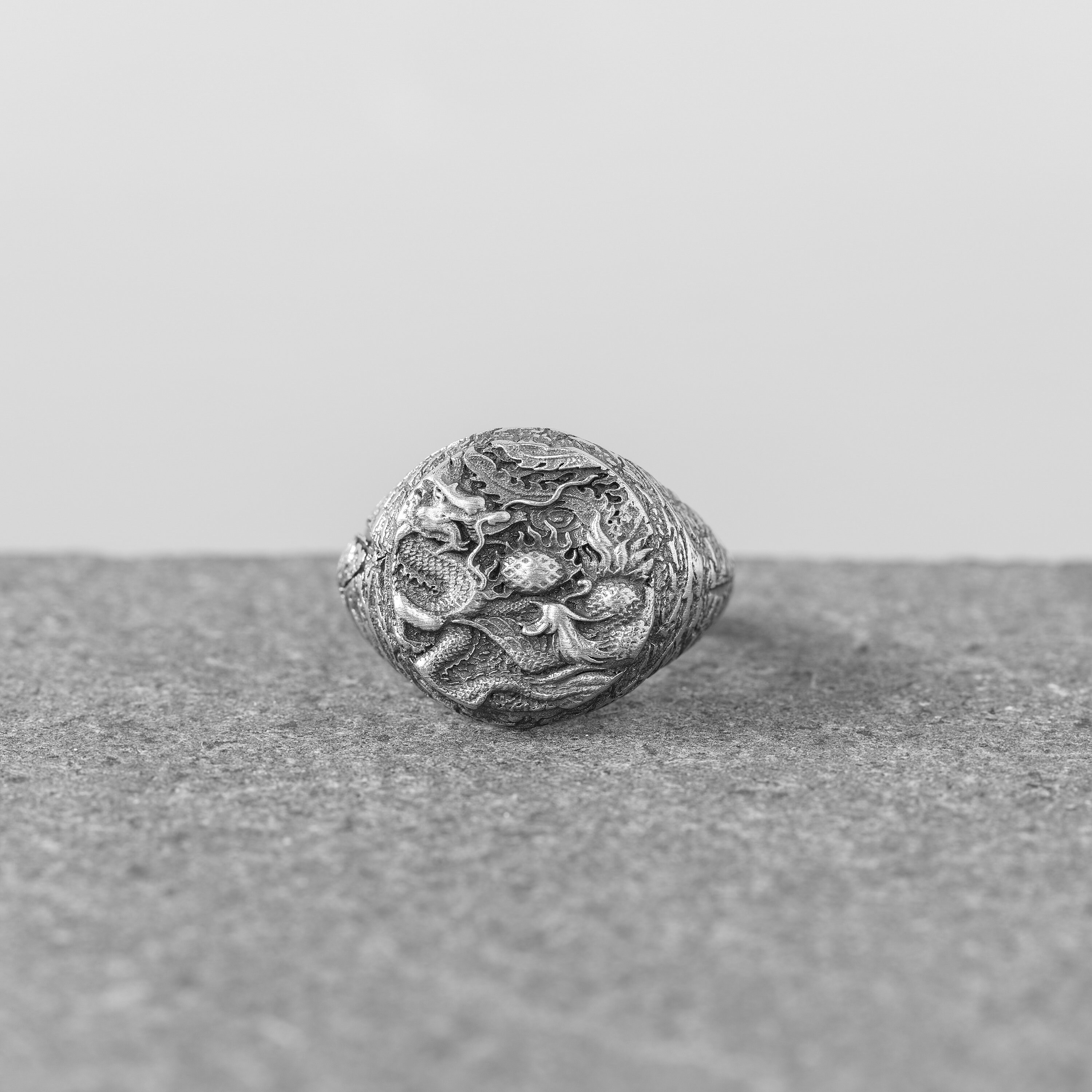 Dragon Phoenix Ring Sterling Silver Ring Handmade Men Ring Unique ...