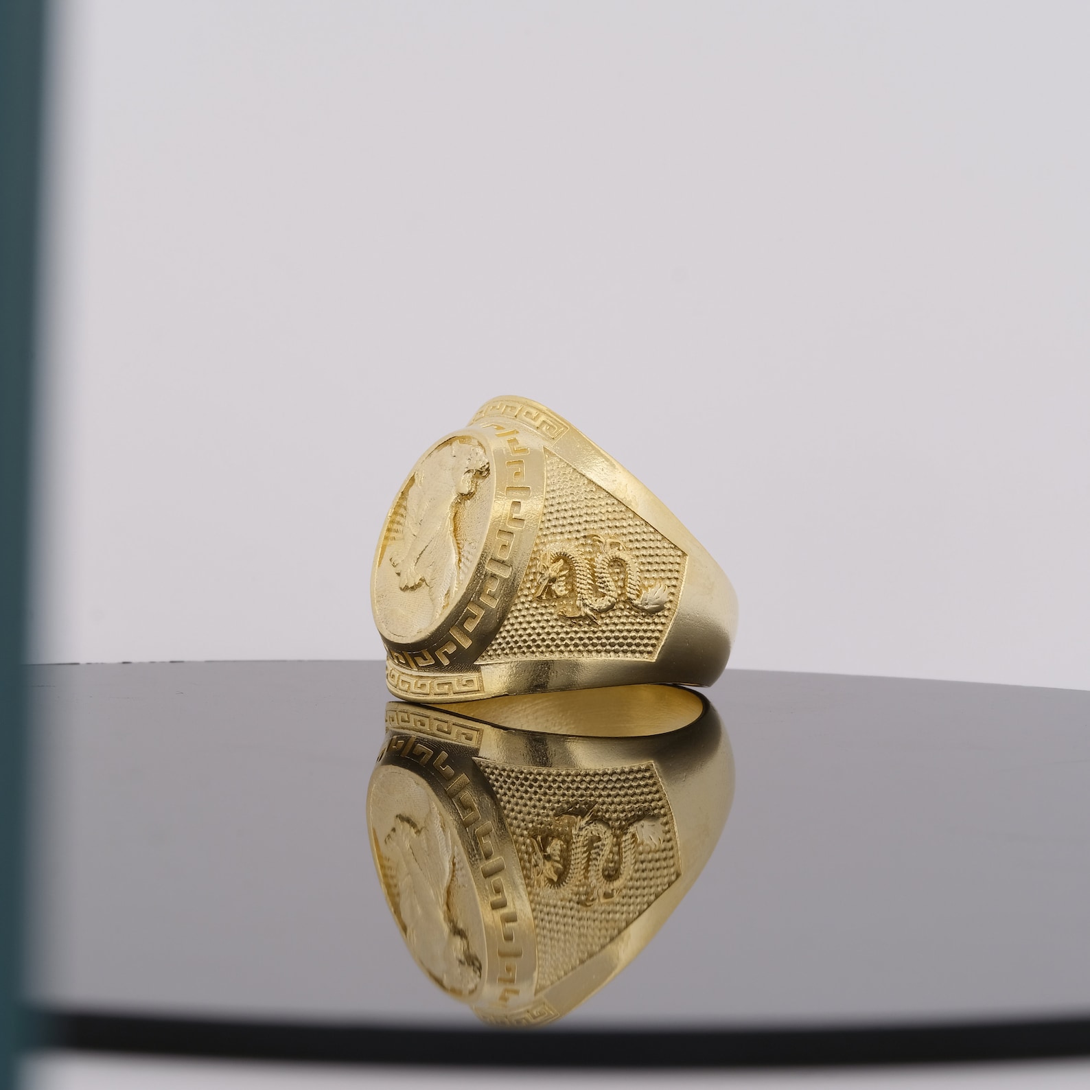 14k Gold Tiger Ring 18k Dragon Tiger Signet Ring Solid Tiger Signet 14k ...