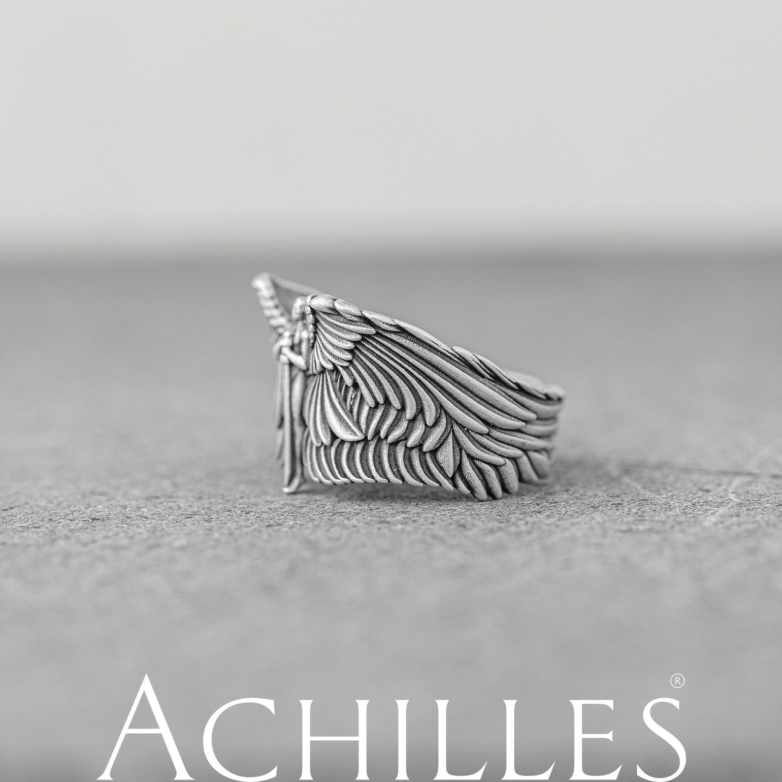 Michael the Archangel Wrap Ring in 925 Sterling Silver, St Michael Mens ...