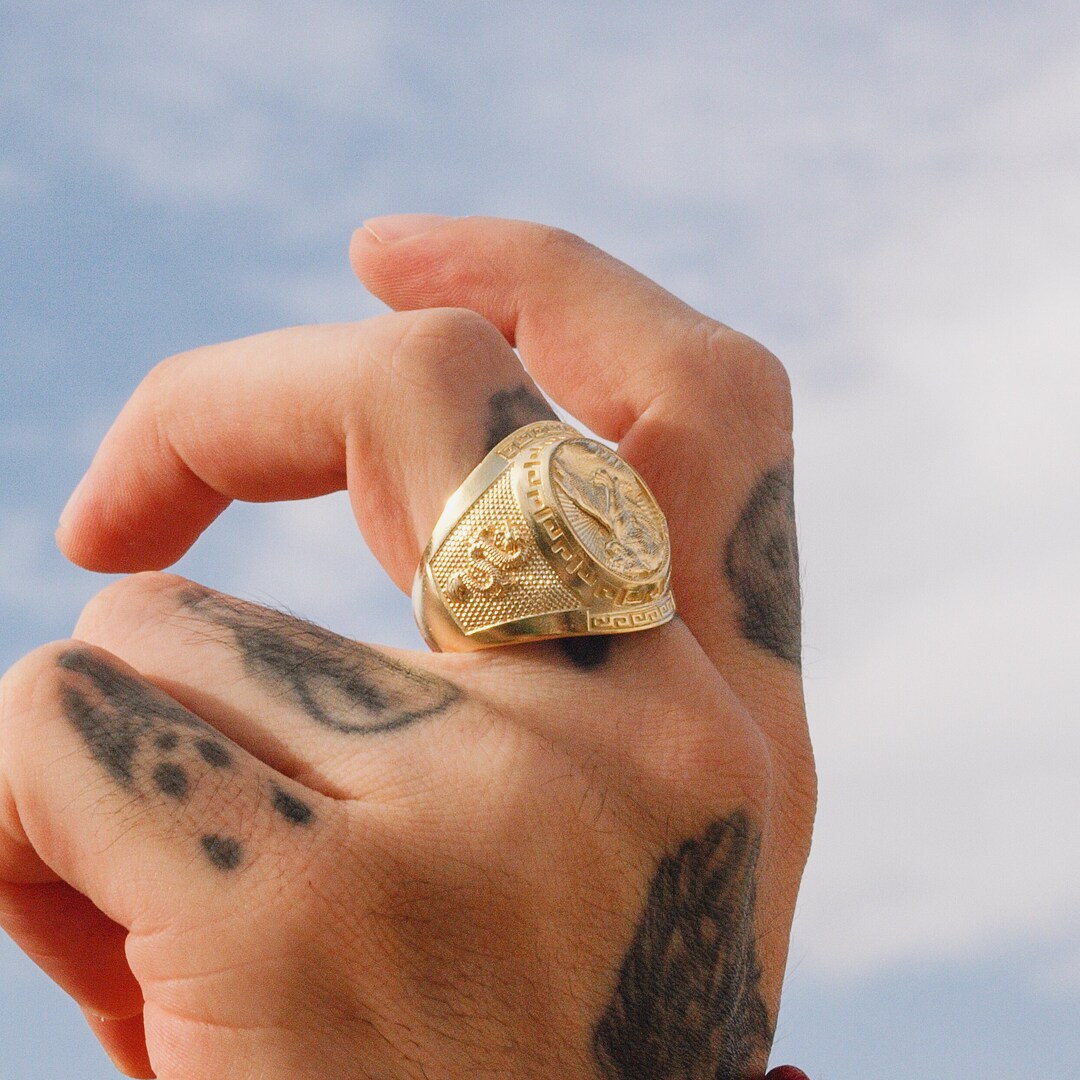 14k Gold Tiger Ring 18k Dragon Tiger Signet Ring Solid Tiger Signet 14k ...