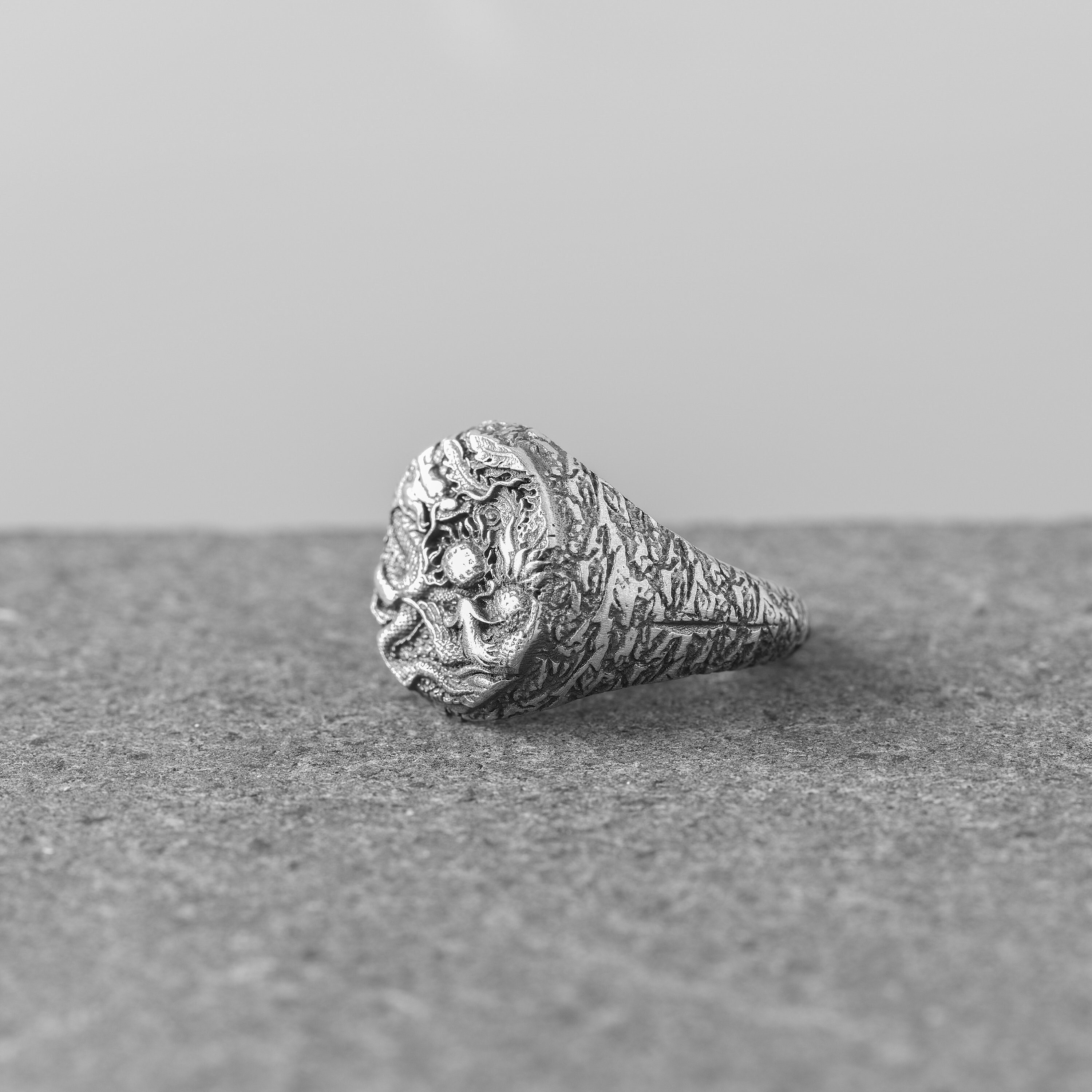 Dragon Phoenix Ring Sterling Silver Ring Handmade Men Ring Unique ...