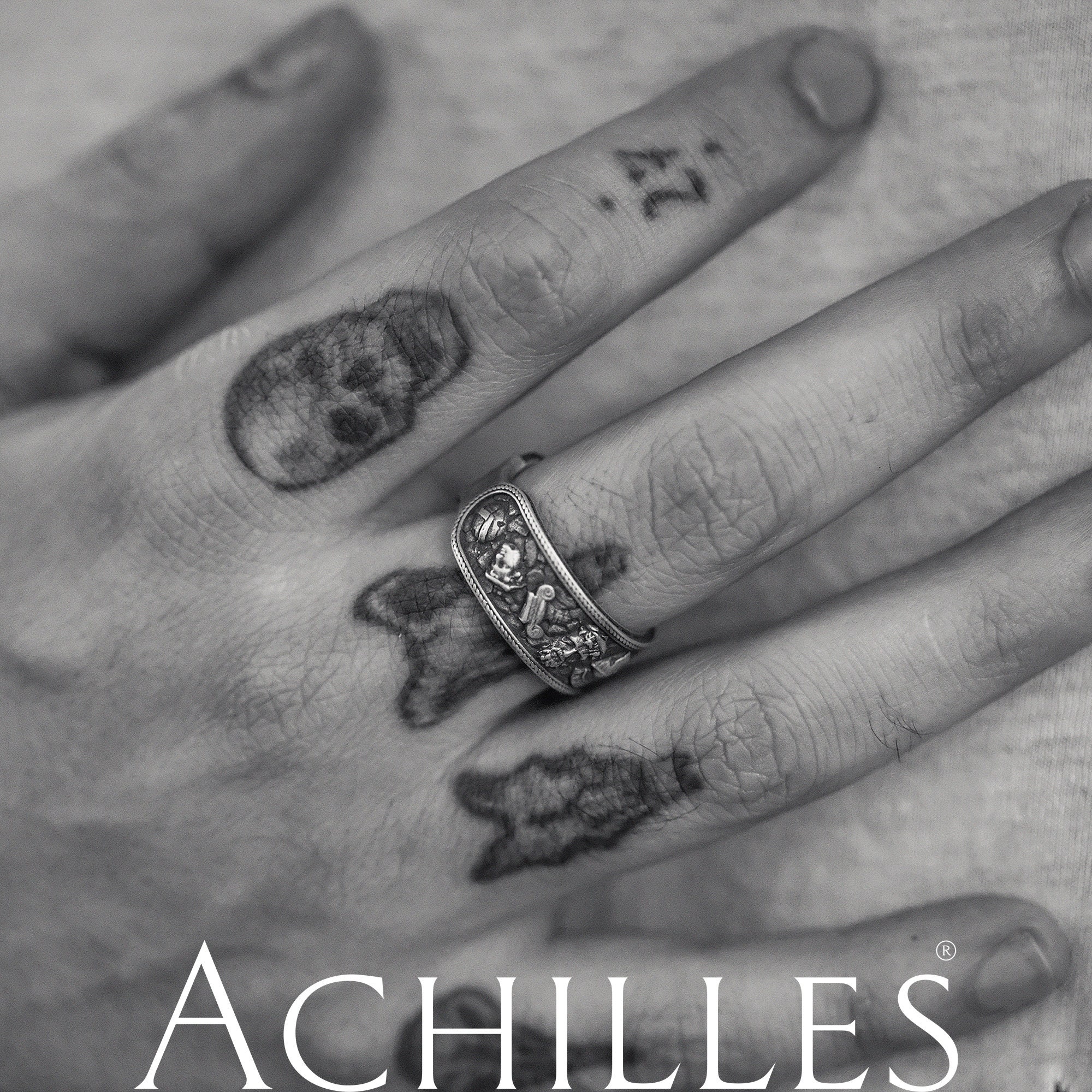 Silver Greek Gods Ring Handmade Olympus Statue Sculpture Ring Ancient ...