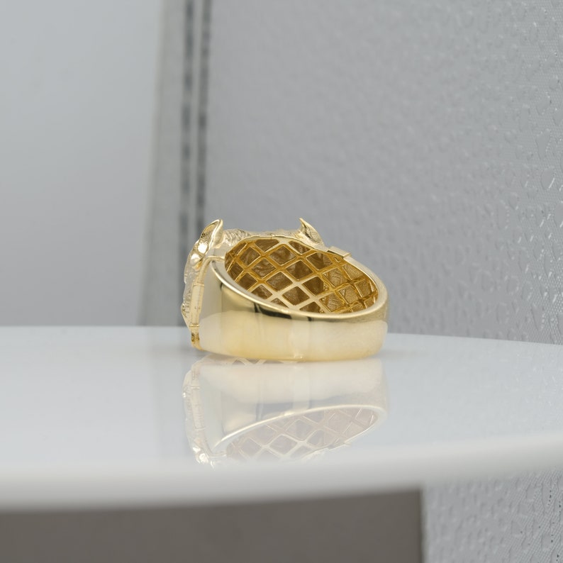 14k Gold Pitbull Ring 18k Pitbull Signet Ring Solid Pitbull Signet 14k ...