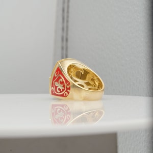 18k Gold Anchor Ring 14k Enamel Anchor Signet Ring Solid Anchor Signet ...