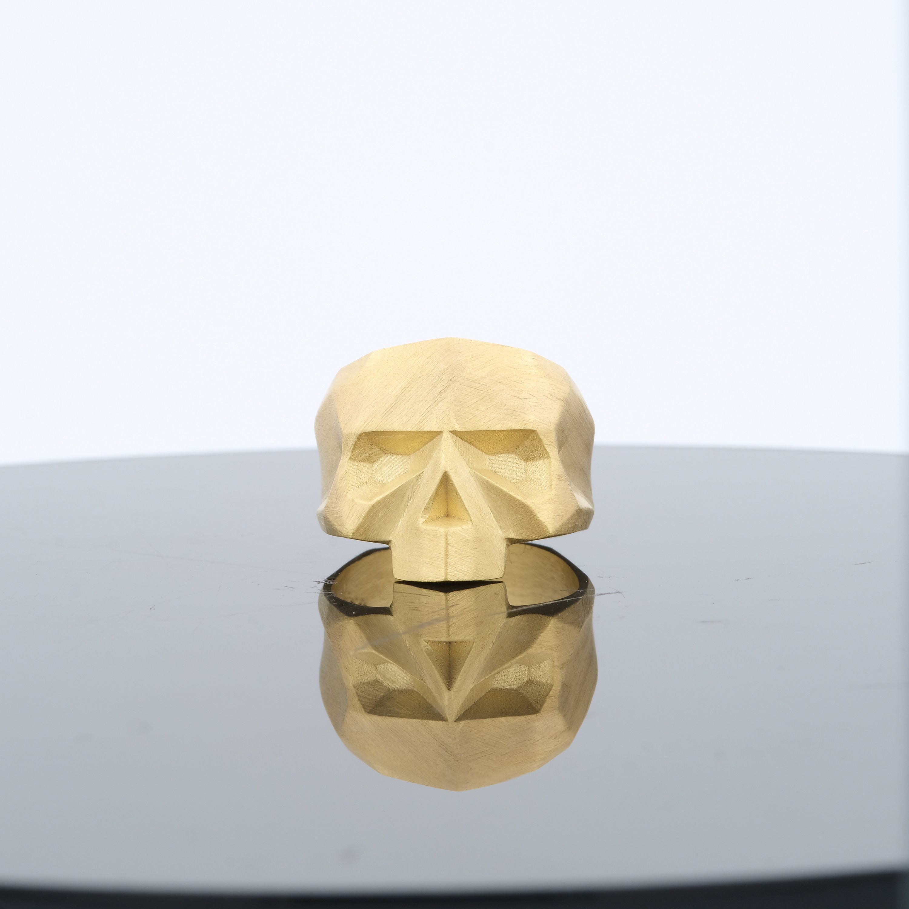 14k Gold Skull Pinky Ring - Mens Solid Gold Ring - 18k Gold Skull ...