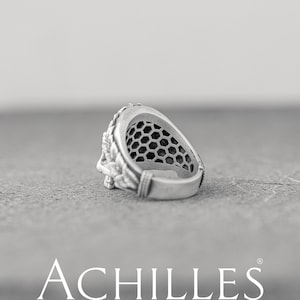 Extraordinary Gothic Ring for Men, Skull With Leaf Crown Unique Mens Ring, Julius Caesar Punk ...