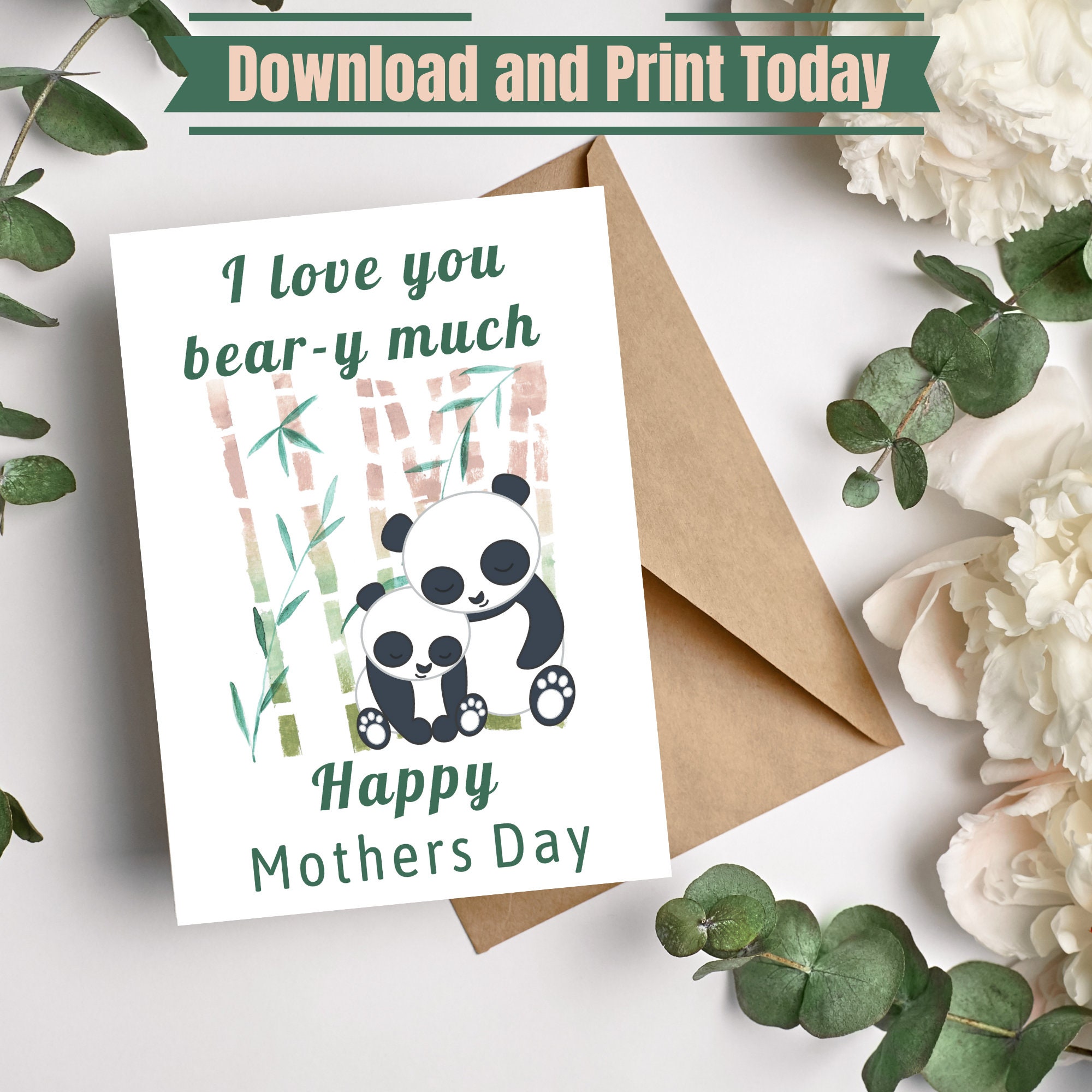 Printable Mother's Day Card, Instant Digital Download, Cute Happy ...