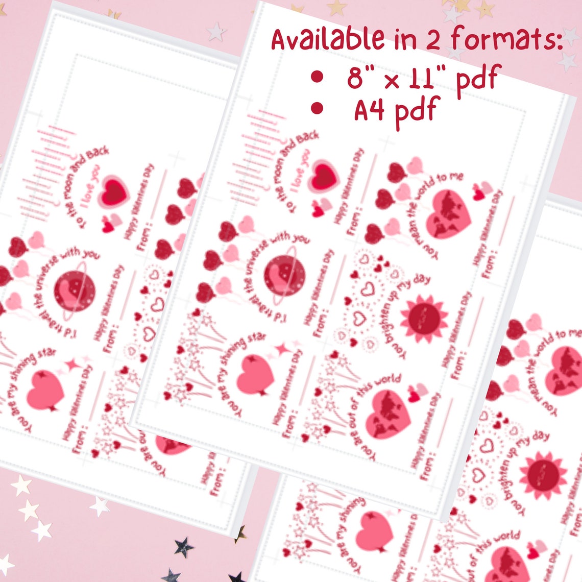 Printable Valentines Day Gift Tags/cards for Kids. Valentines Cards for ...