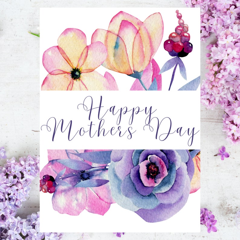 Printable Mother's Day Card, Instant Digital Download, Happy Mothers ...