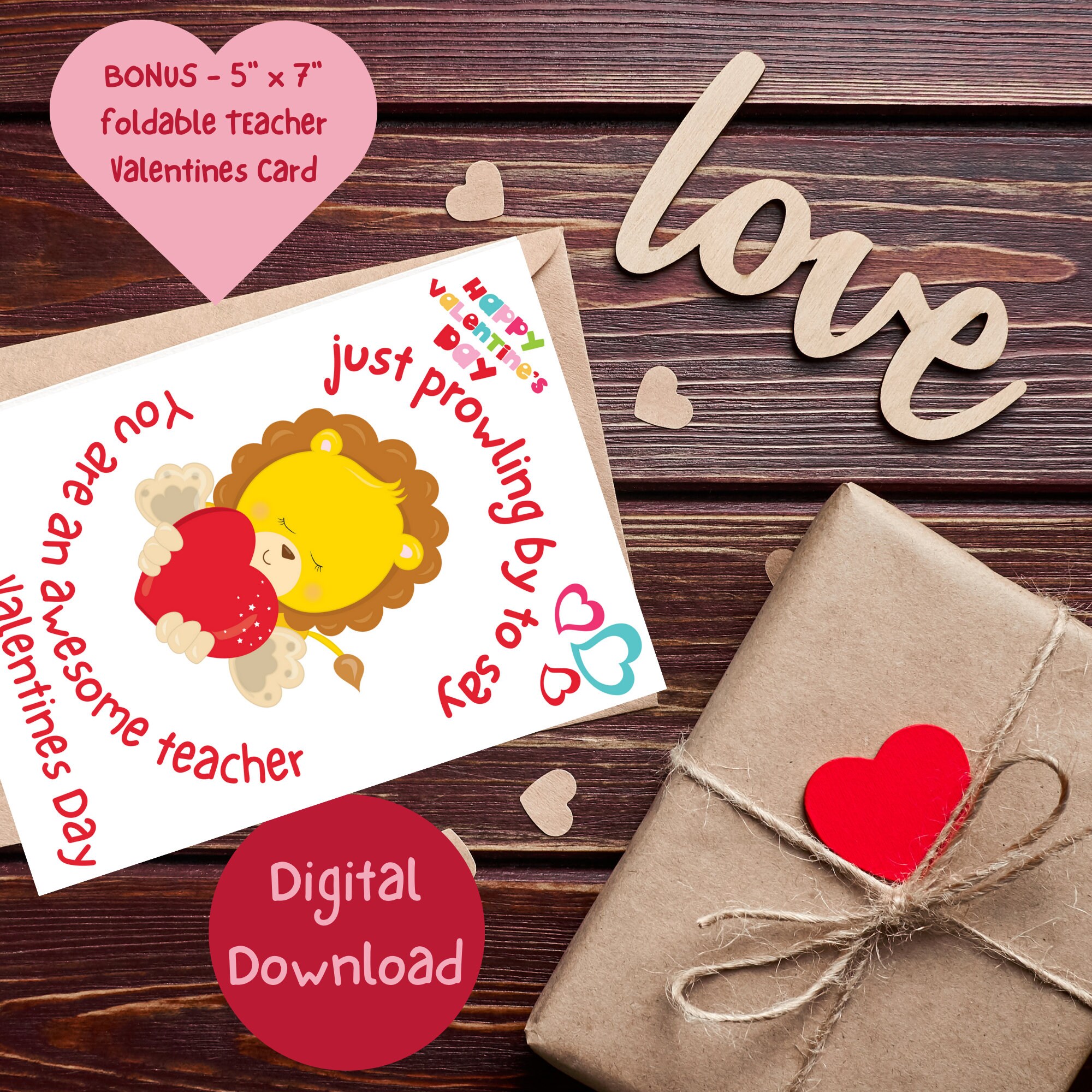 Printable Wild Animals Valentines Day Tags / Cards, Valentines Cards ...