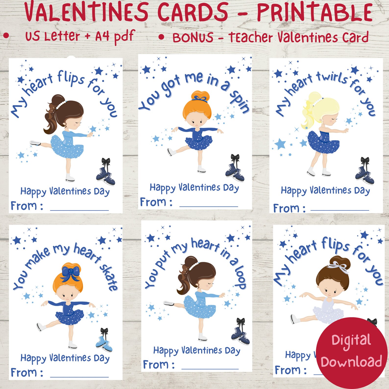 Printable Valentines Day Tags / Cards, Valentines Cards for School ...