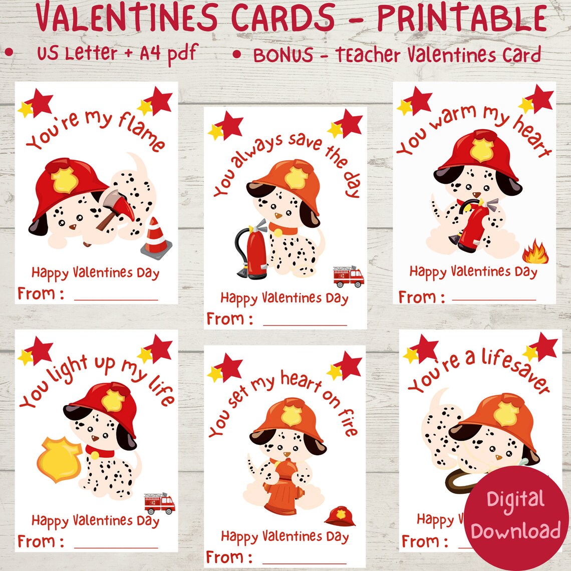 Printable Valentines Day Tags / Cards, Valentines Cards for School ...