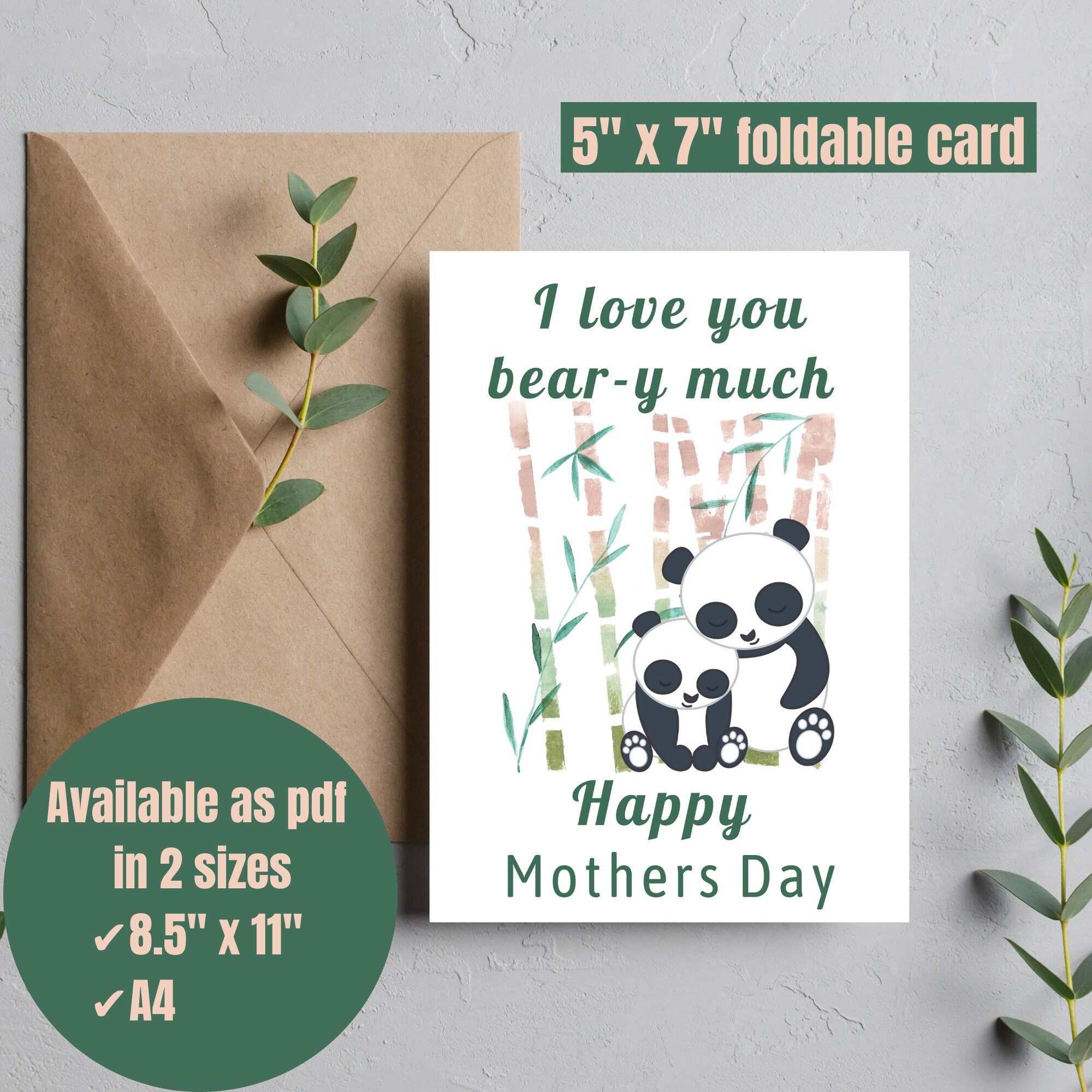 Printable Mother's Day Card, Instant Digital Download, Cute Happy ...