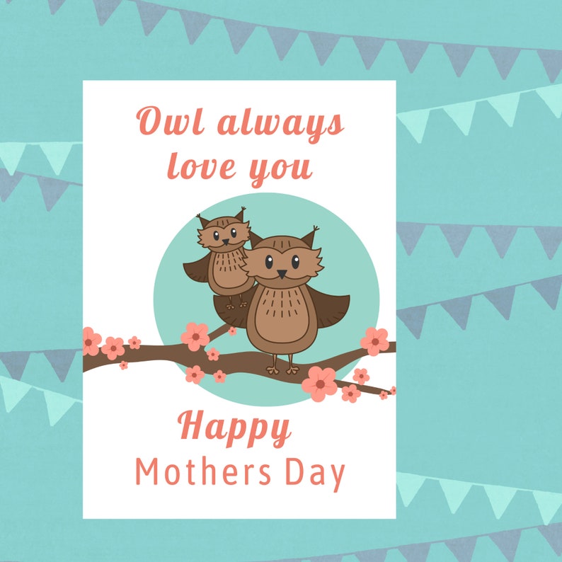 Printable Mother's Day Card, Instant Digital Download, Cute Happy ...