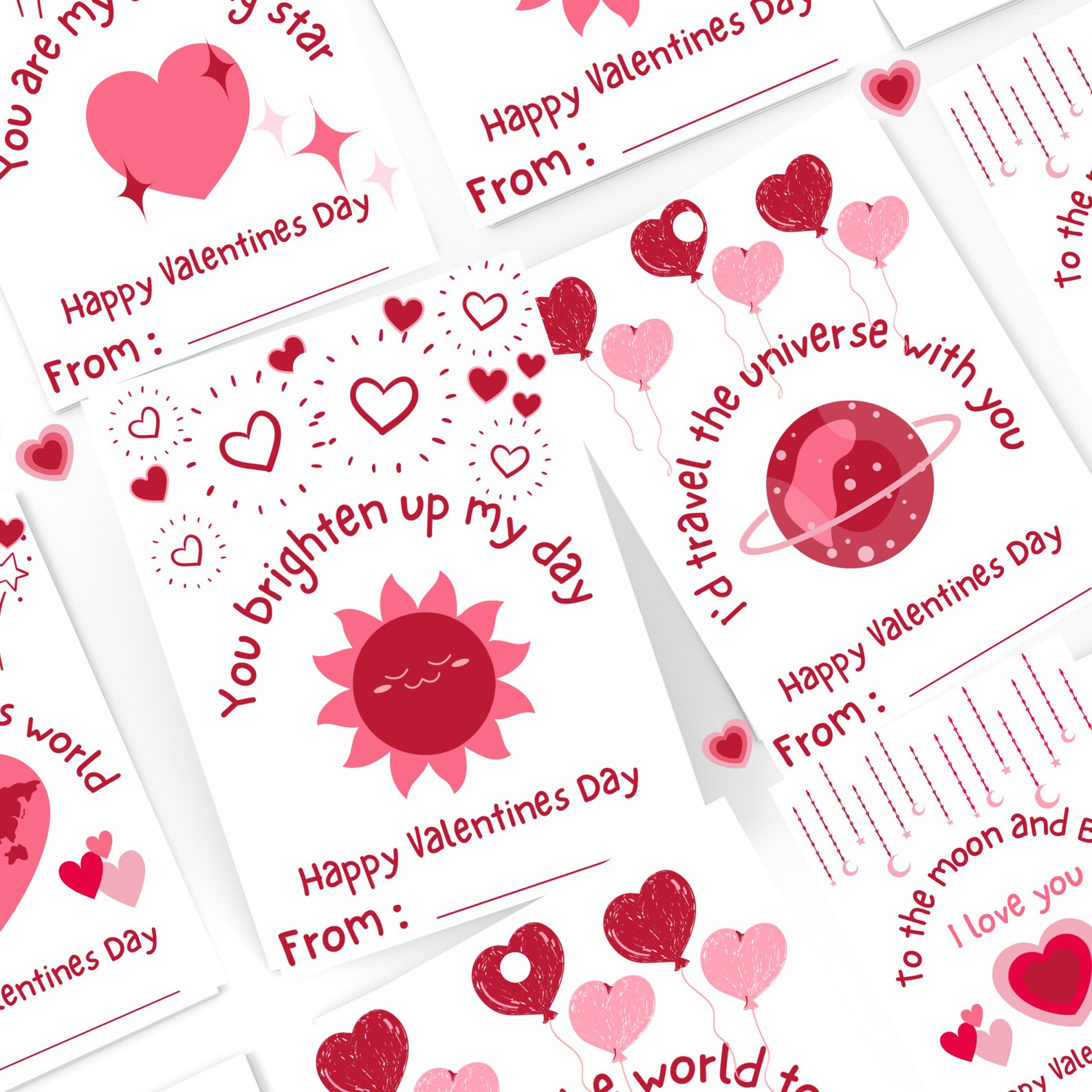 Printable Valentines Day Gift Tags/cards for Kids. Valentines Cards for ...