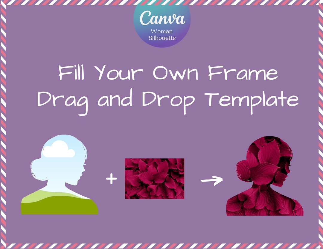 Woman Silhouette Canva Frame, Commercial and Personal, Custom Fillable ...