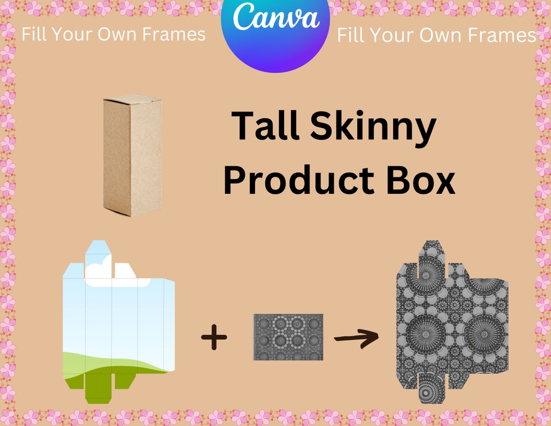 Tall Skinny Box Template, Canva Frames, Rectangle, Commercial and ...
