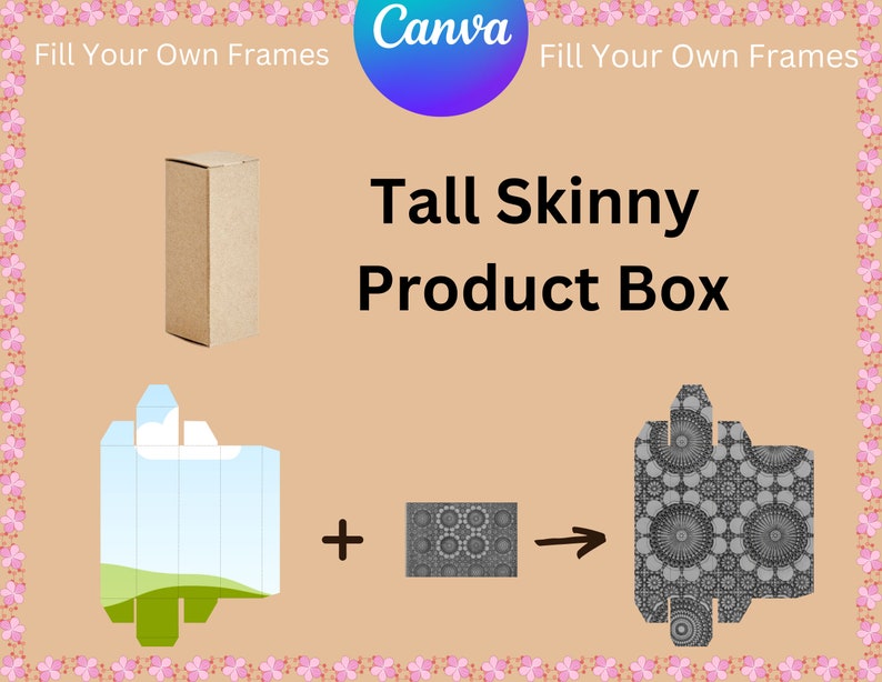 Tall Skinny Box Template, Canva Frames, Rectangle, Commercial and ...