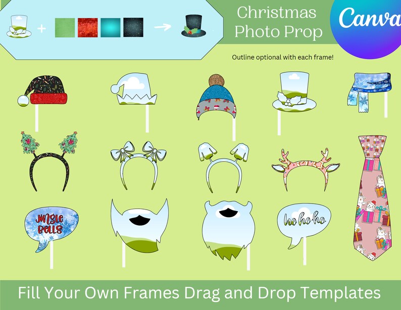 Christmas Photo Prop Canva Frames, Commercial and Personal, Custom ...