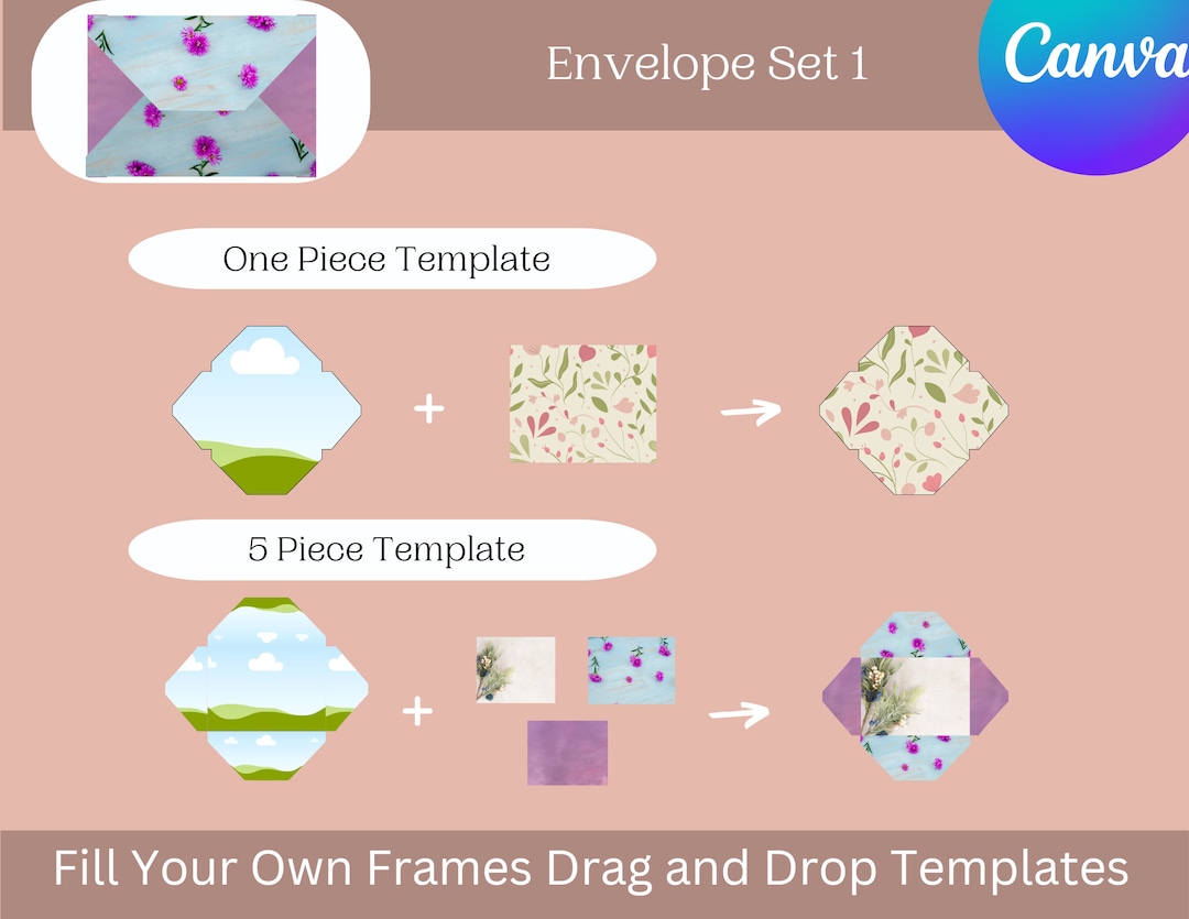 Envelope Canva Frames, 2 Designs, Commercial and Personal, Custom ...