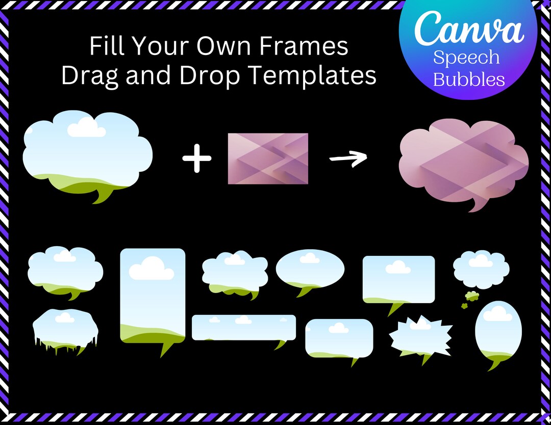 Speech Bubble Canva Frames Commercial and Personal Custom - Etsy