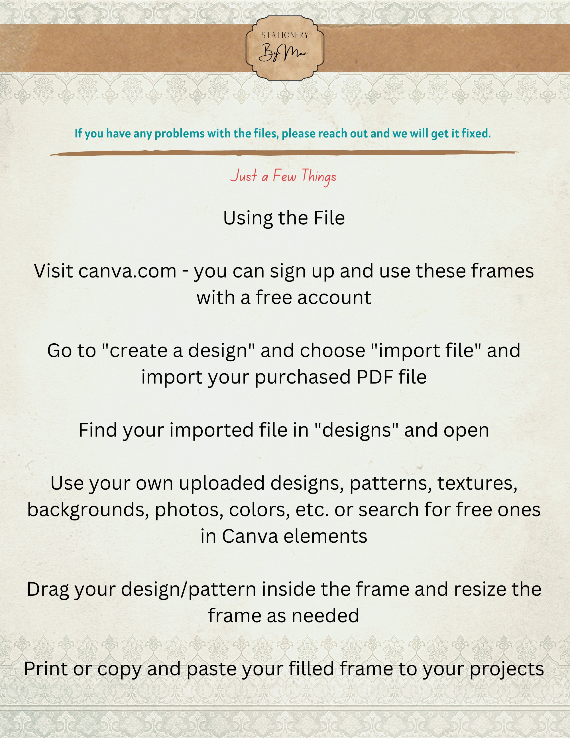 Leaf Canva Frames Commercial and Personal Custom Fillable - Etsy